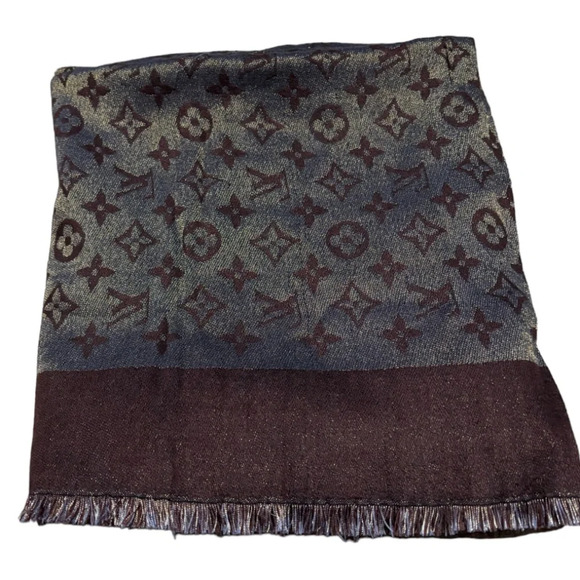 Louis Vuitton | Accessories | Louis Vuitton Silk Wool Monogram Shine ...